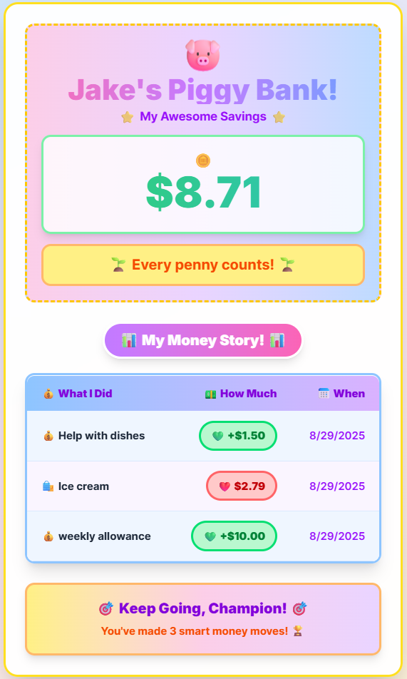 Free Virtual Piggy Bank App for Kids & Families | EPiggy